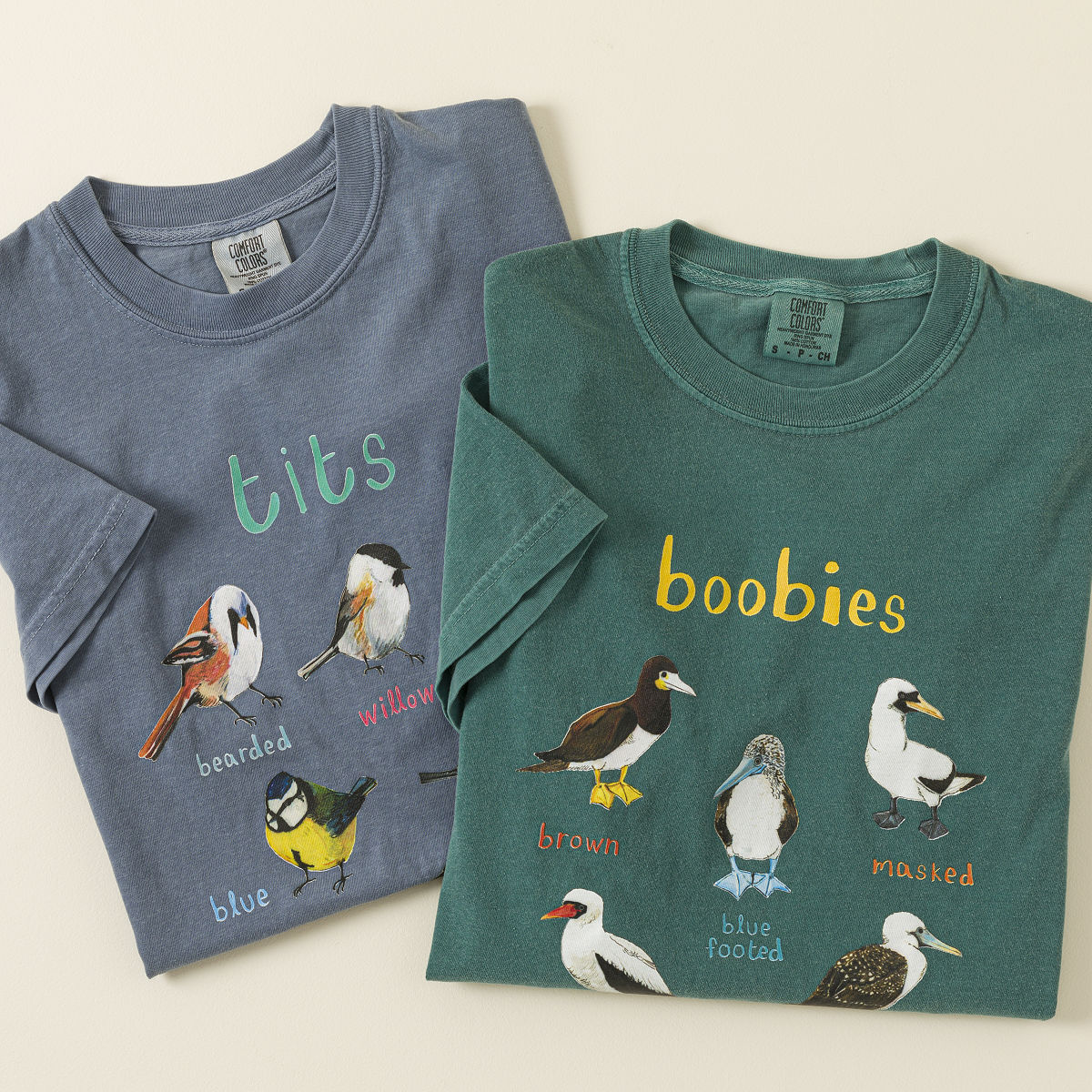 Uncommon Goods | Fowl Language Tee - Tits & Boobies | Bird Shirt