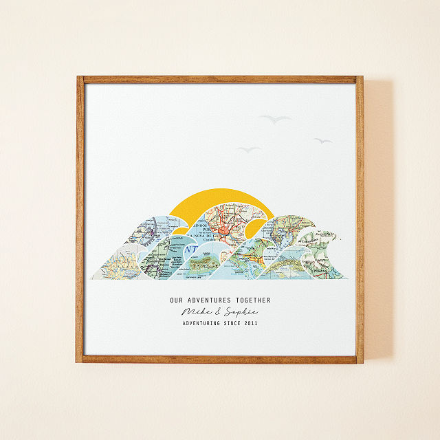 Our Beach Memories Personalized Map Art