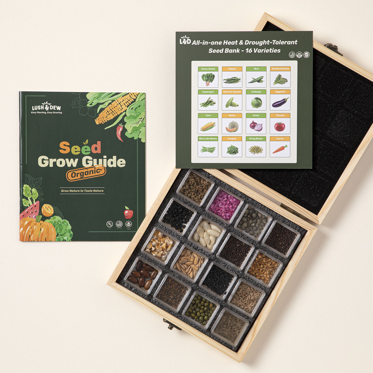 Uncommon Goods | Garden to Table Organic Seed Bank Set – 16 Varieties ...