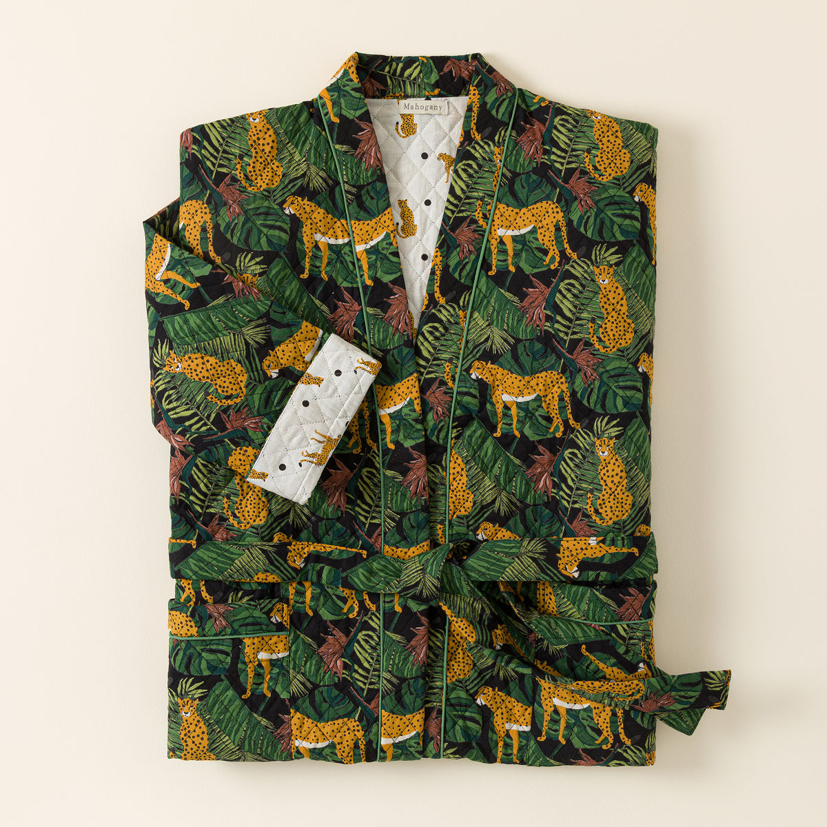 Uncommon Goods | Jungle Print Cotton Quilted Robe | Robe