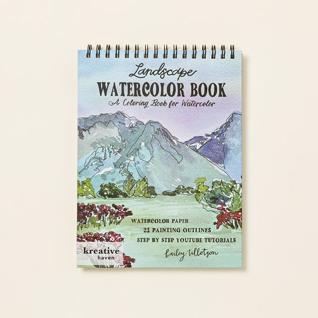 Uncommon Goods | Landcape - Watercolor Coloring Book with Tutorials | Art
