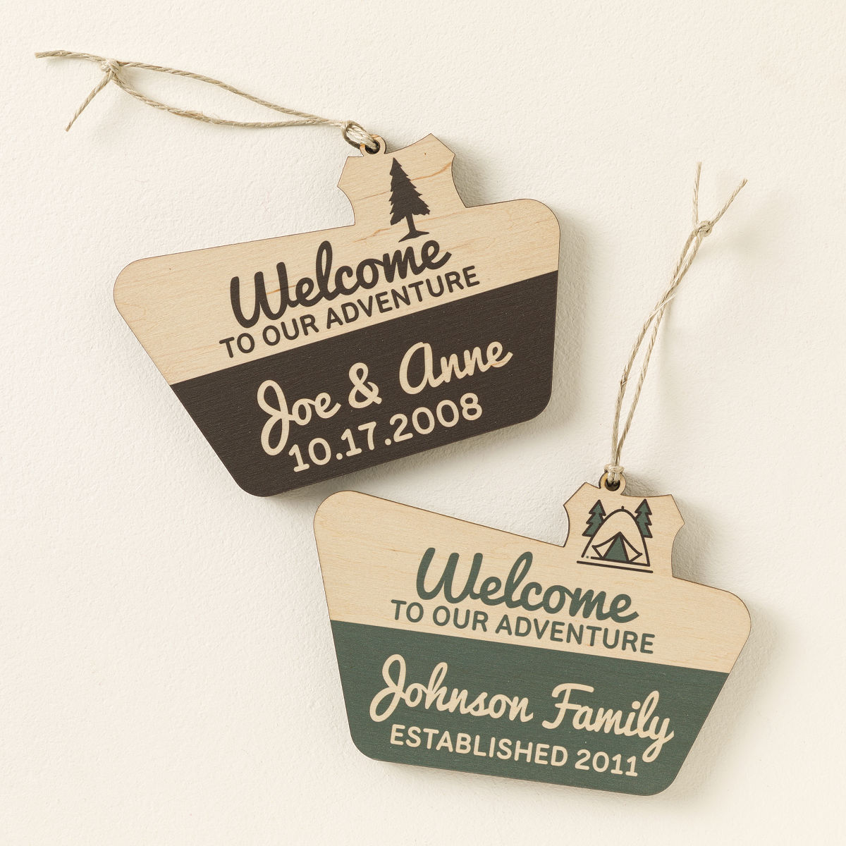 Uncommon Goods | Personalized Adventure Sign Ornament | Ornament
