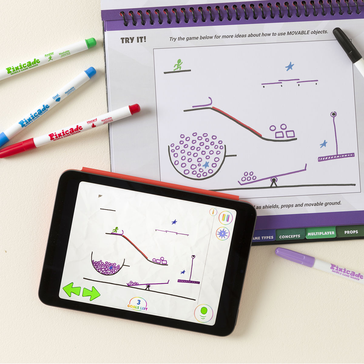 Uncommon Goods | Draw Your Own App Games Set | DIY Video Game