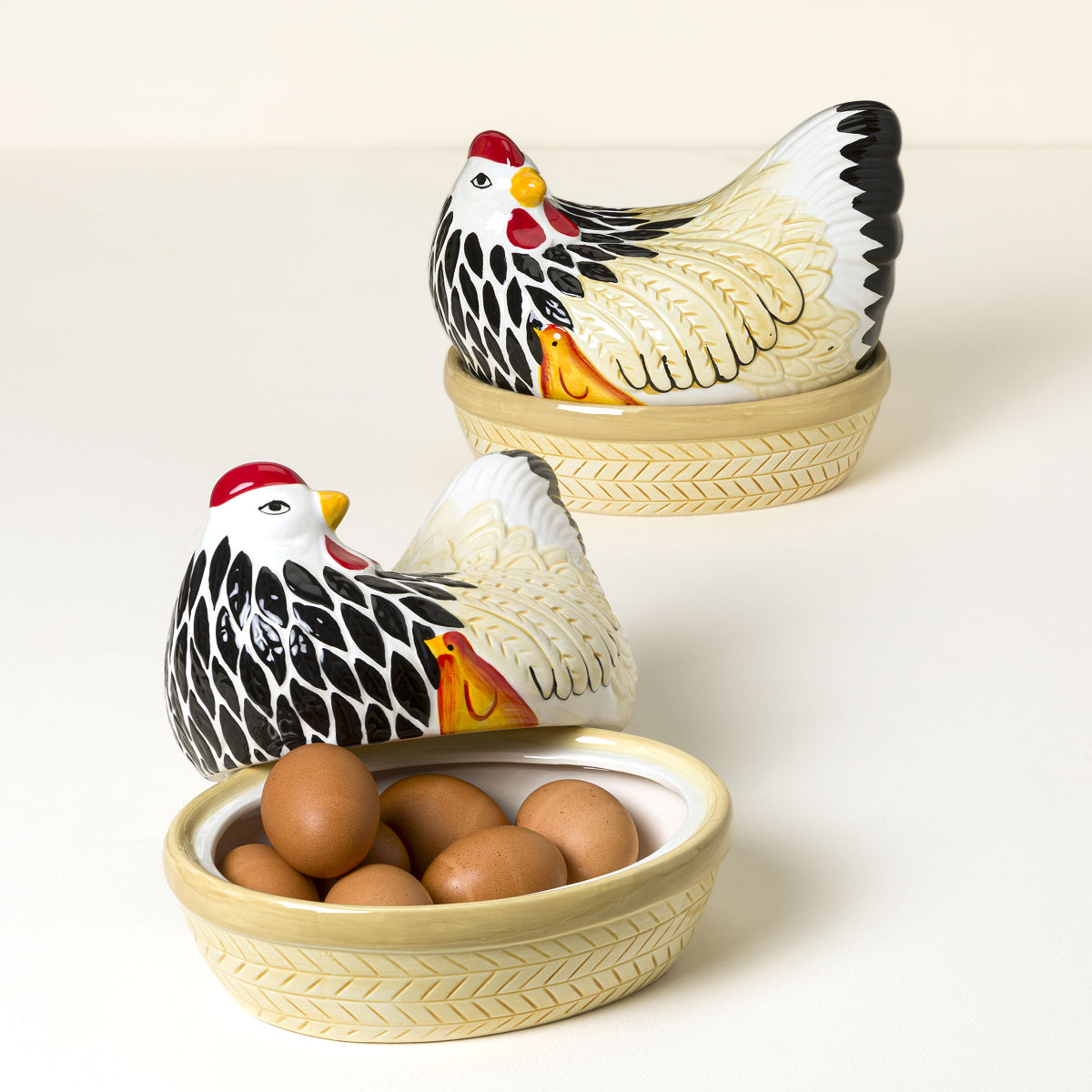 Uncommon Goods | Mother Hen Ceramic Storage Jar | Rustic