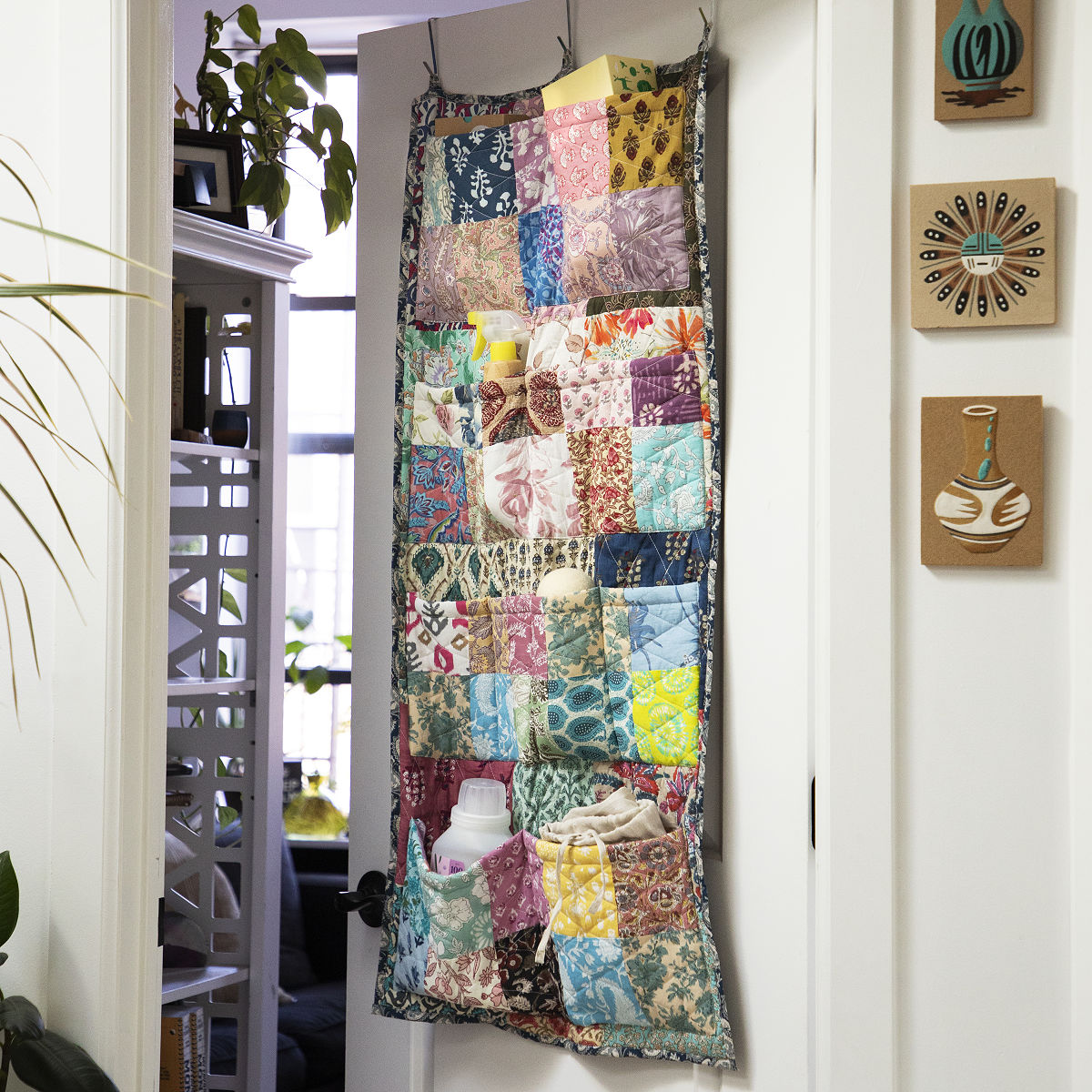 Uncommon Goods | Repurposed Sari Door Caddy | Door Storage