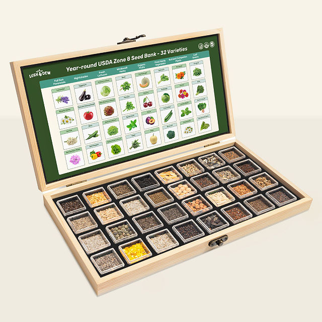 Uncommon Goods | Zone 8 - Grow Your Zone Seed Bank Gift Set | Seed Bank