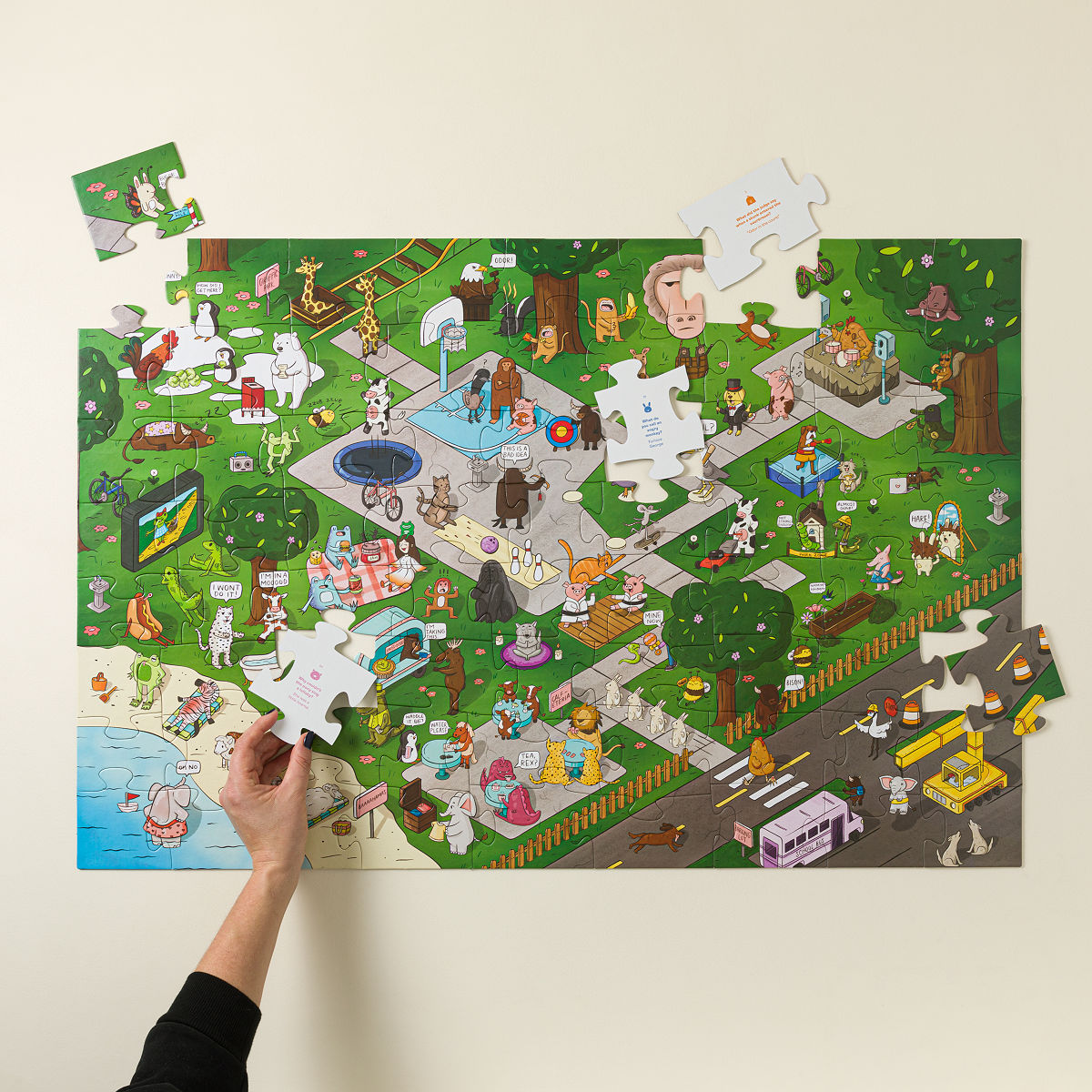 Uncommon Goods | 72 Cheesy Animal Jokes Floor Puzzle | Floor Puzzle