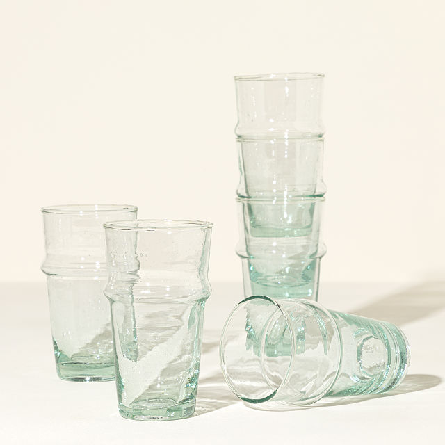 Uncommon Goods | Clear - Set of 6 - Handblown Stacking Moroccan Glasses ...