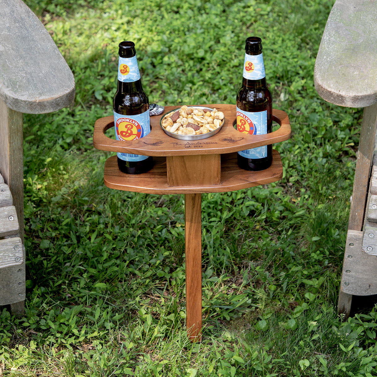 Uncommon Goods | Portable Beer & Snack Table | portable picnic table