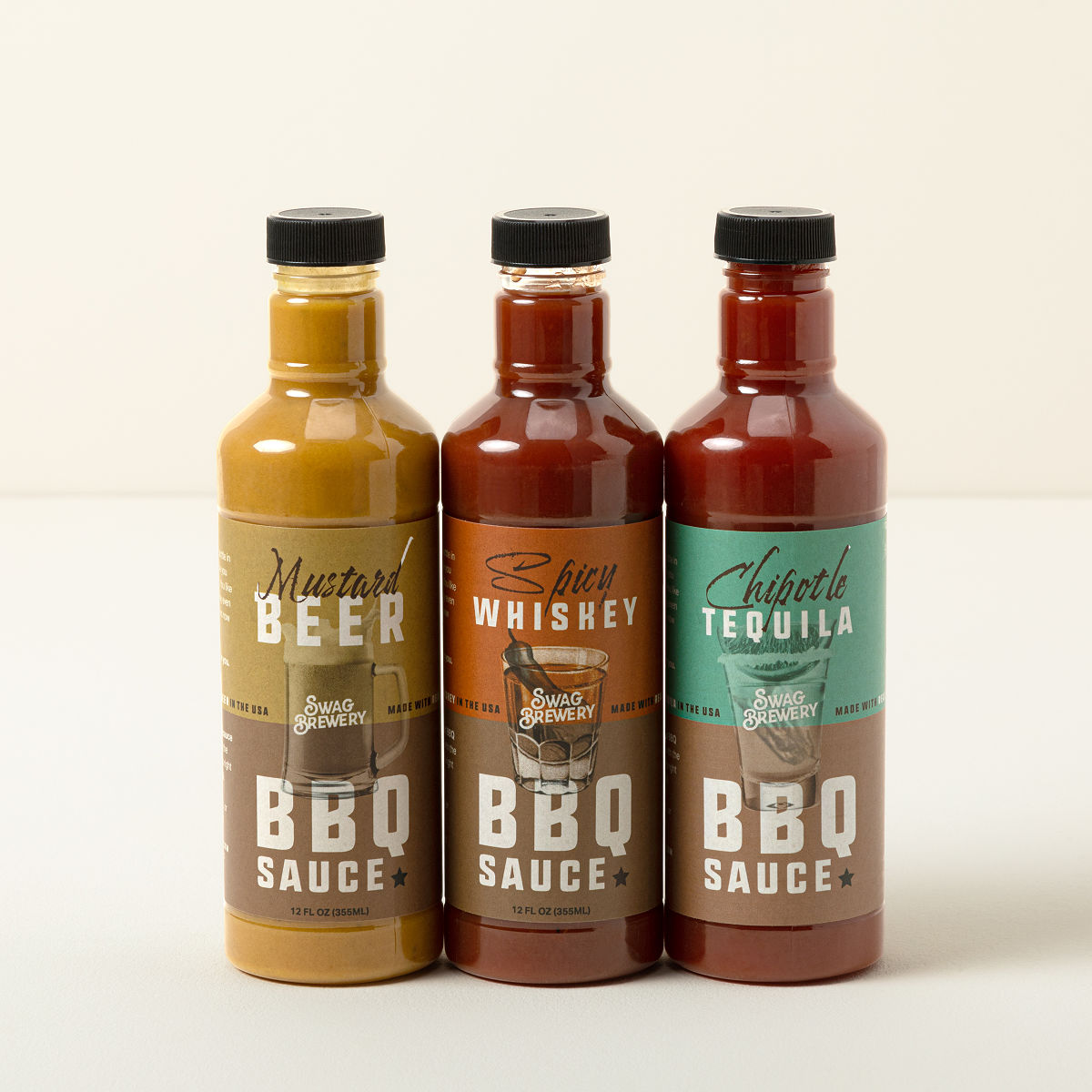 Uncommon Goods | Booze-Infused BBQ Sauce Set | boozy bbq sauce