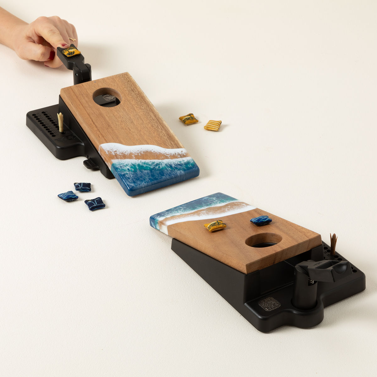 Uncommon Goods | Coastal Mini Tabletop Cornhole Game Set | cornhole ...