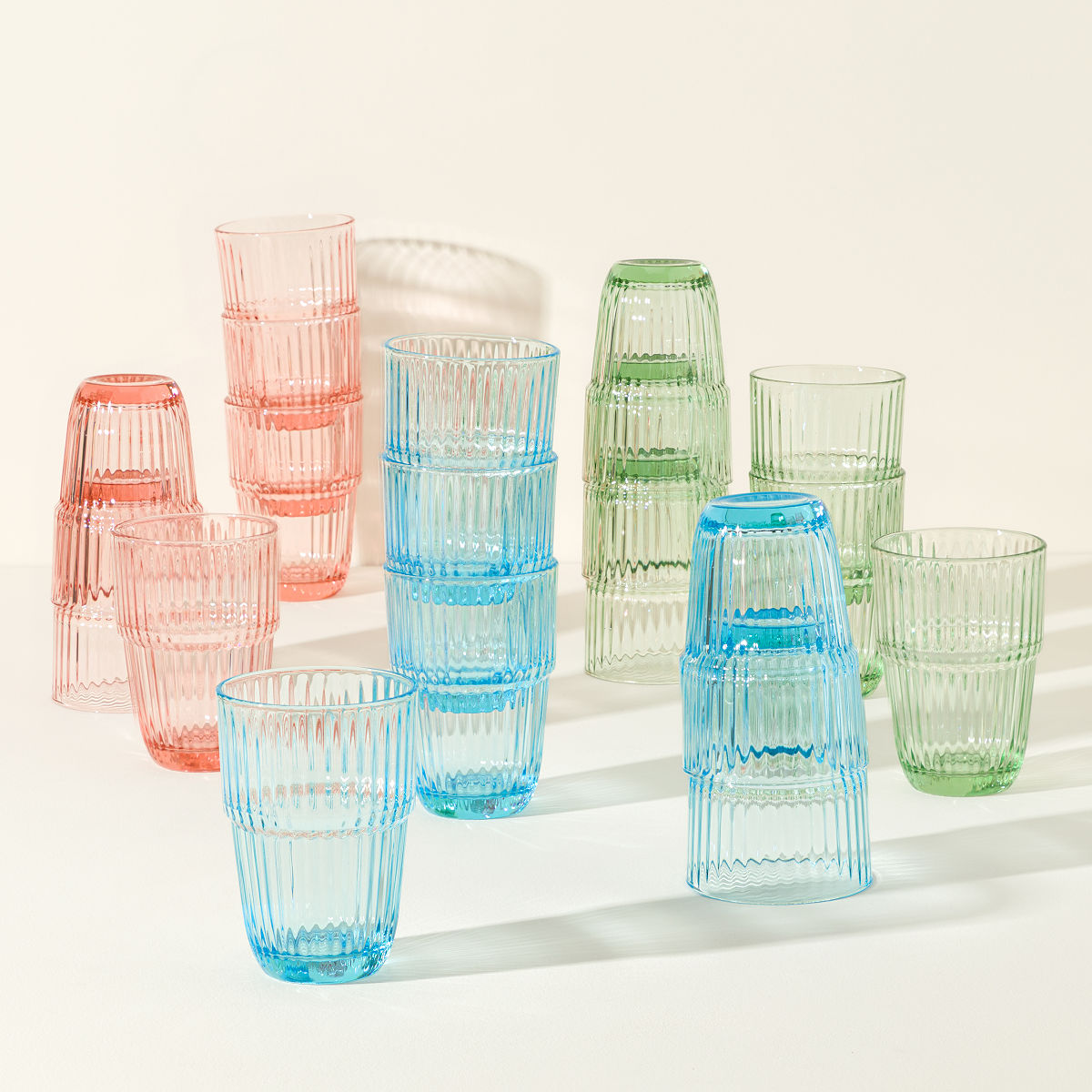 Uncommon Goods | Italian Stacking Glasses - Set of 6 | glass tumblers