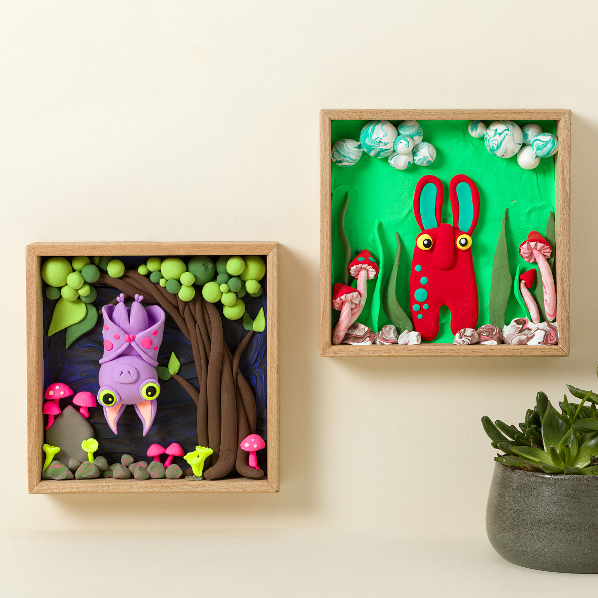 Uncommon Goods | DIY Fantastical World Clay Shadow Box Kit | clay kit