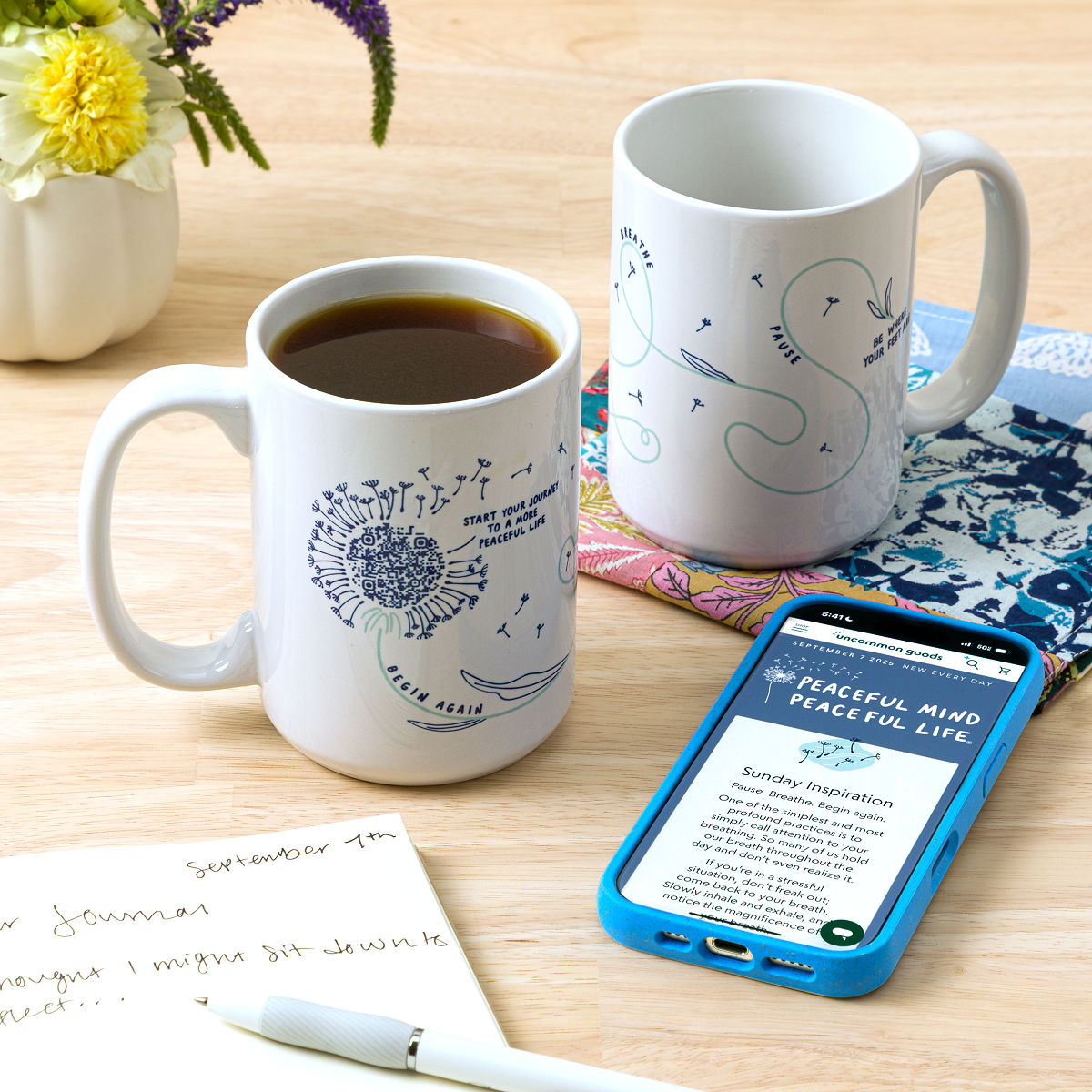 Uncommon Goods | Daily Mindfulness Interactive QR Mug | interactive mug ...