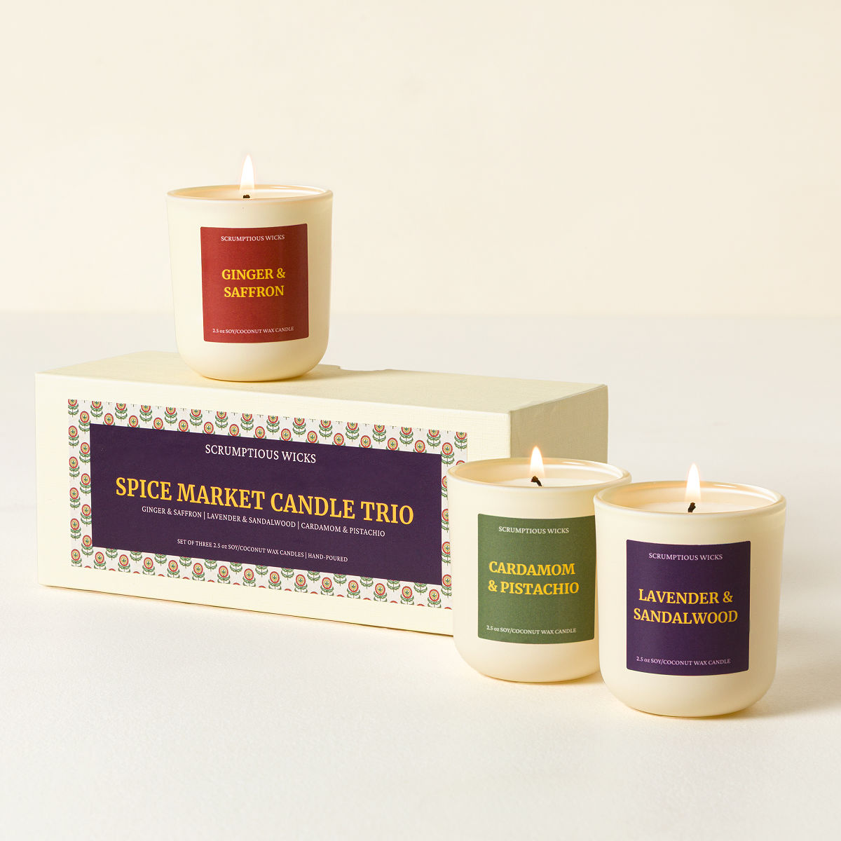 Uncommon Goods | Spice Market Candle Trio | spice scent candles