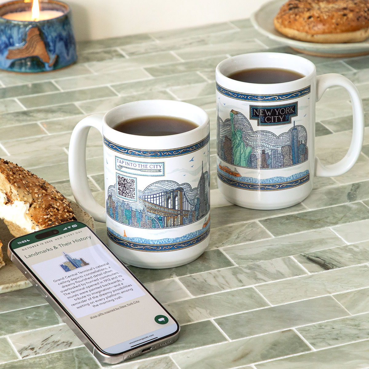 Uncommon Goods | NYC Interactive QR Mug | nyc trivia mug